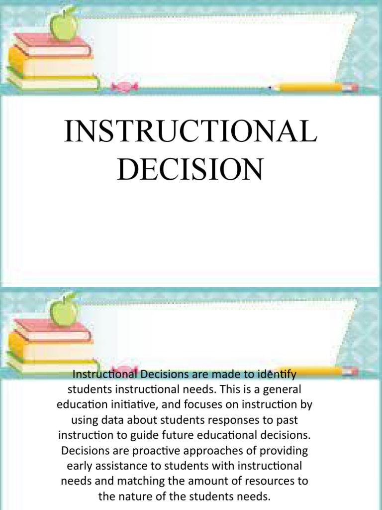 Instructional Decision | PDF | Educational Assessment | Teachers