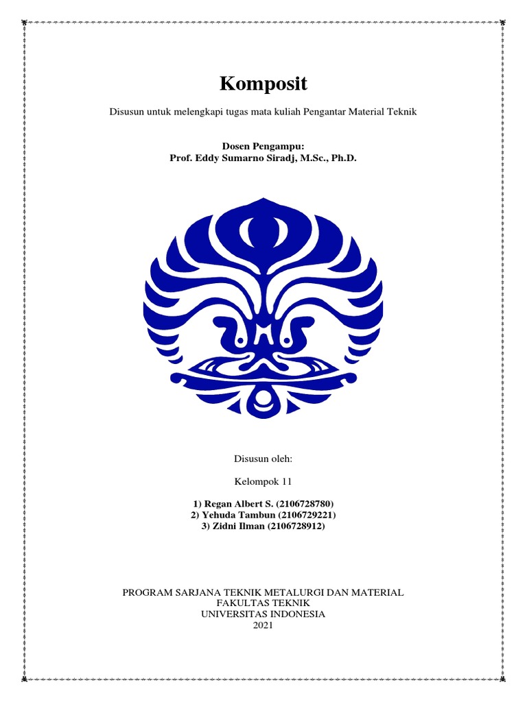 Klasifikasi dan Jenis Komposit Teknik | PDF