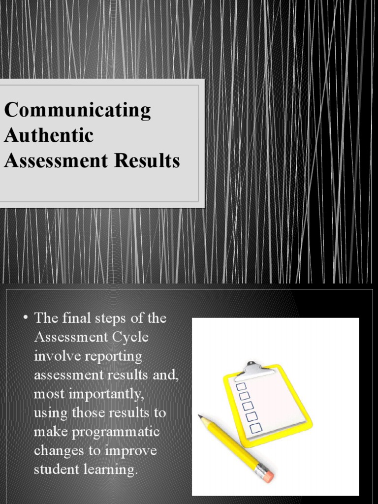 Communicating Authentic Assessment Results | PDF | Learning | Communication