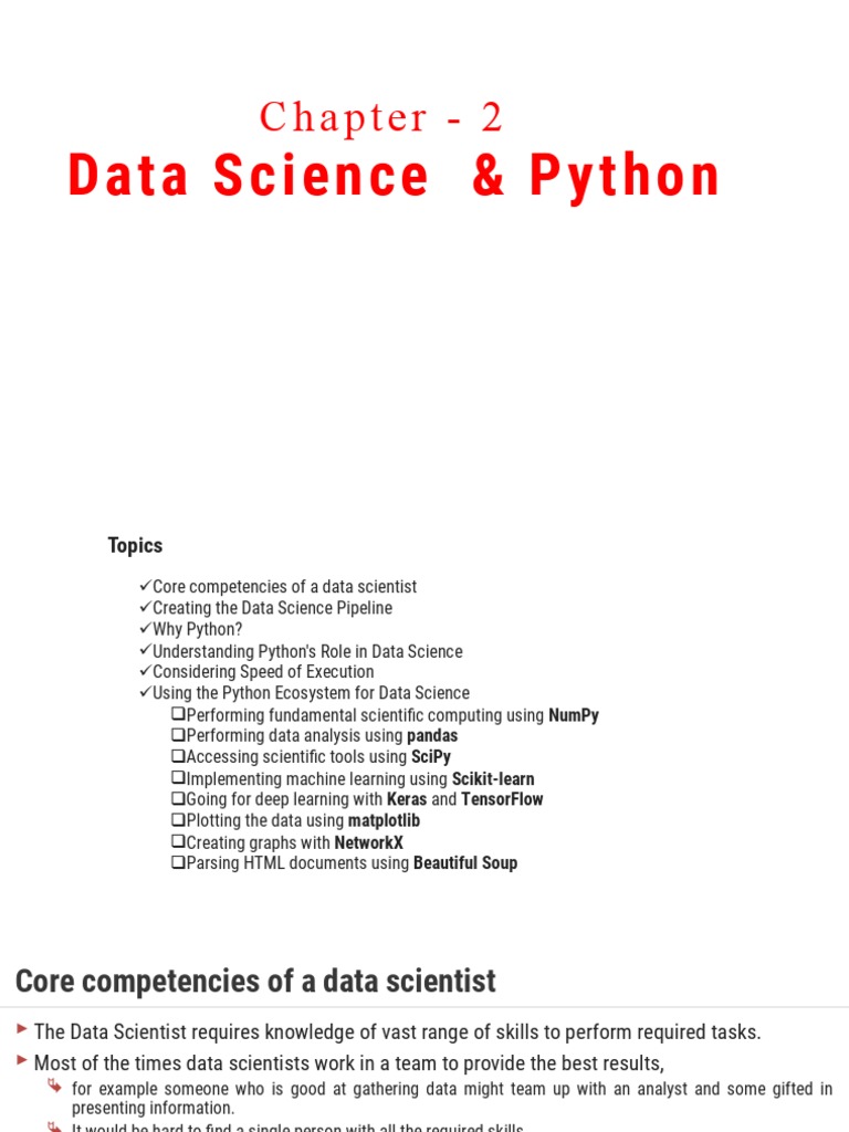 Chapter - 2: Data Science & Python | PDF | Computer Programming | Data ...