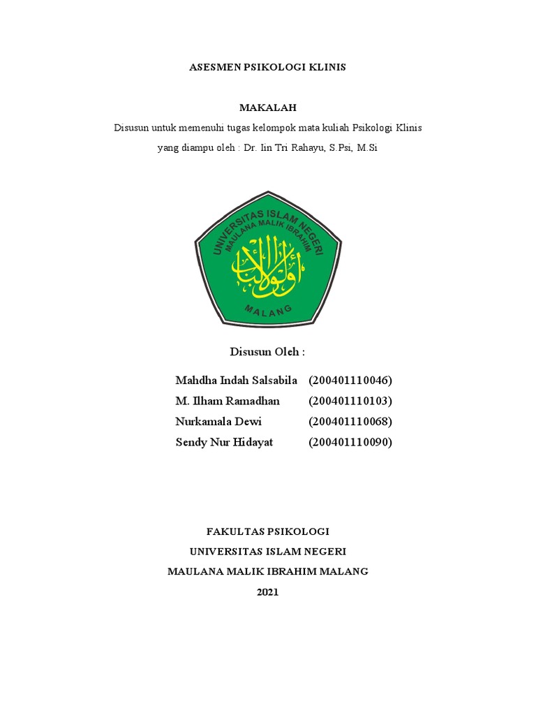 Asesmen Psikologi Klinis: Metode dan Jenis | PDF