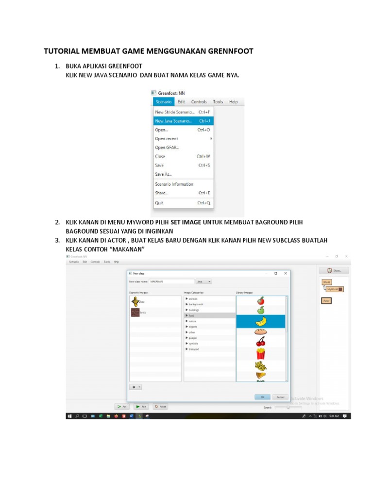 Membuat Game Sederhana di Greenfoot dengan | PDF