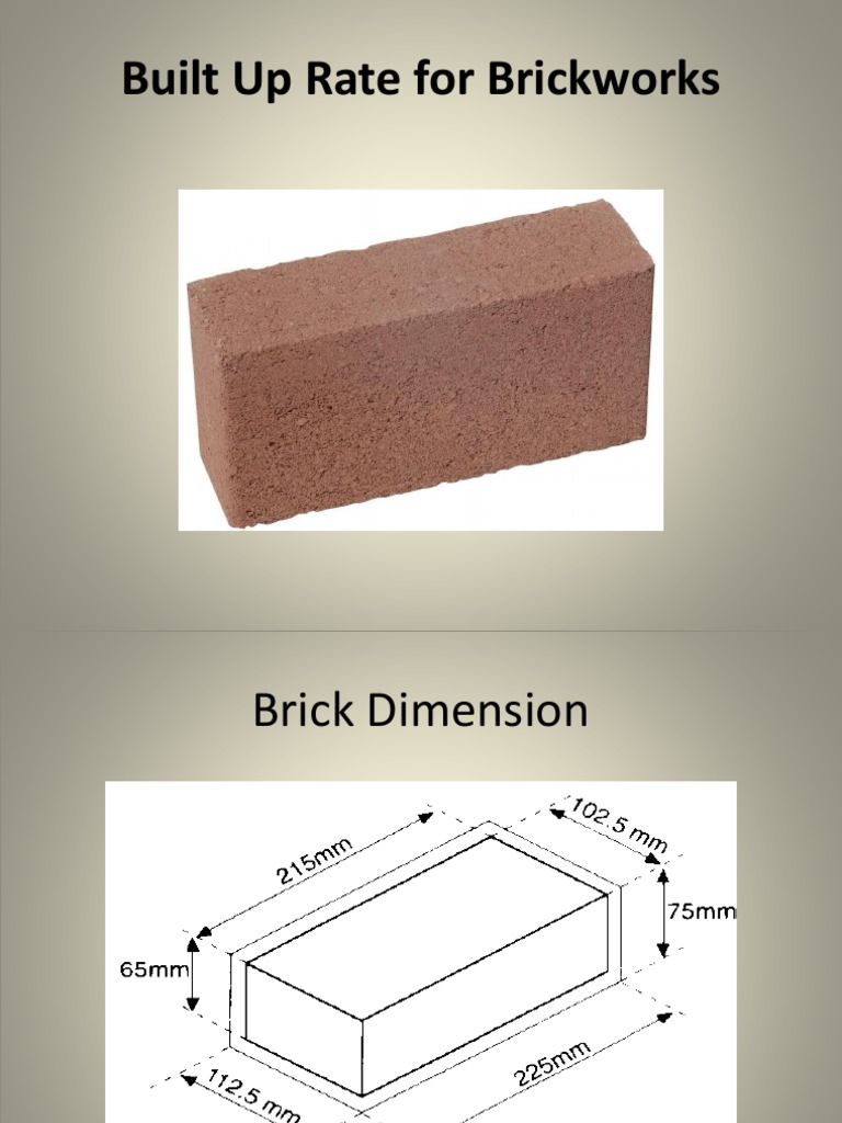 Built Up Rate For Brickworks | PDF | Mortar (Masonry) | Building ...
