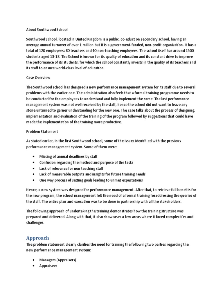 Case Study L&D | PDF | Teachers | Consultant