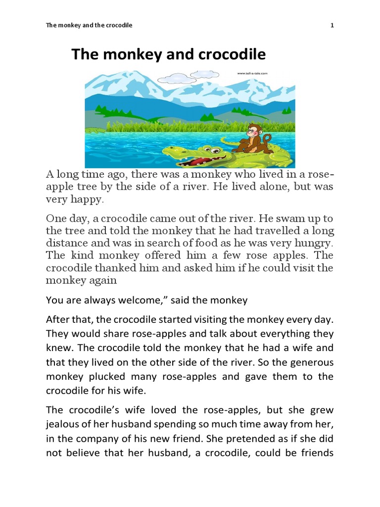 The Monkey and The Crocodile 1 | PDF
