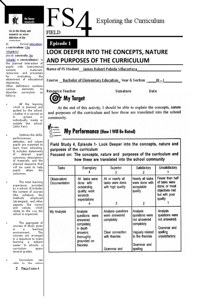 Dokumen - Tips Field Study 4 Exploring The Curriculum | PDF ...