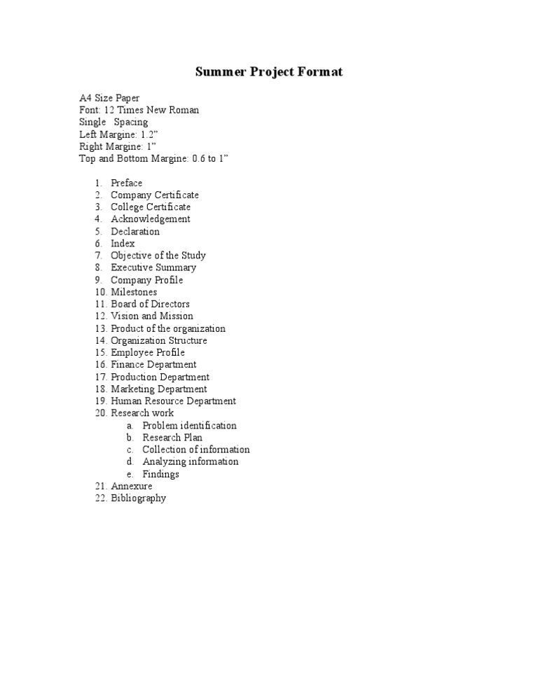 Summer Internship Project Report Format | PDF | Economies | Business