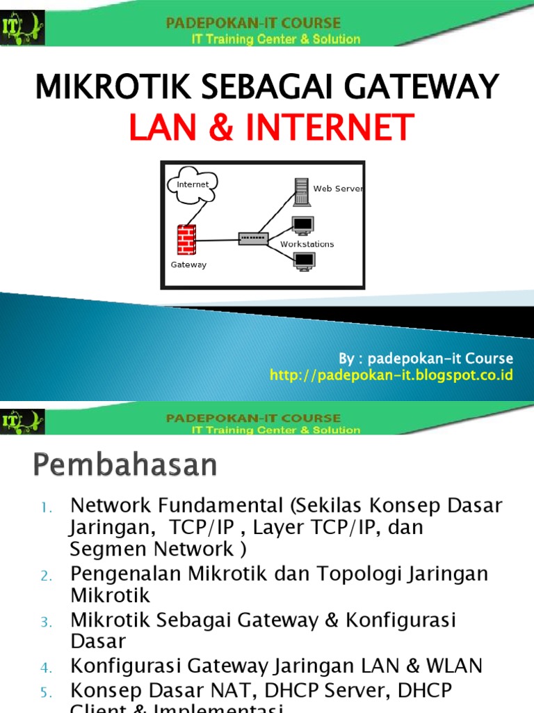 Mikrotik Sebagai Gateway | PDF