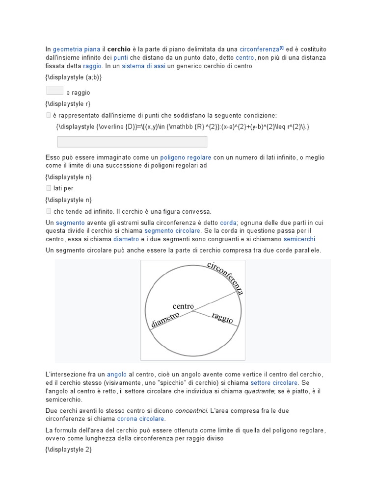 Cerchio Formule | PDF
