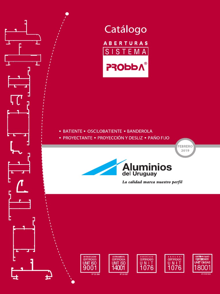 Catálogo Probba Batiente - Febrero 2019 | PDF | Ciencias fisicas ...