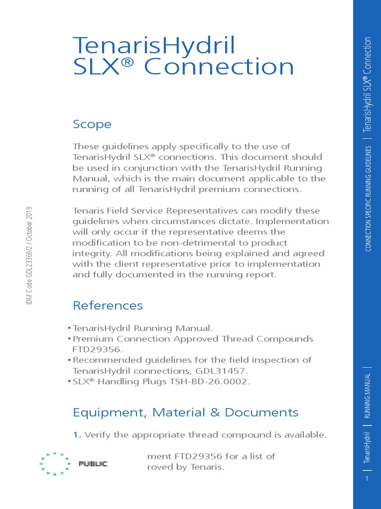 Thslxrunningguidelines | PDF | Pipe (Fluid Conveyance) | Elevator