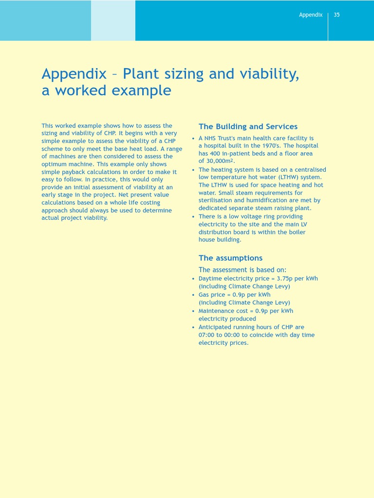 01 CHP Sample Calculation UK | PDF | Cogeneration | Watt