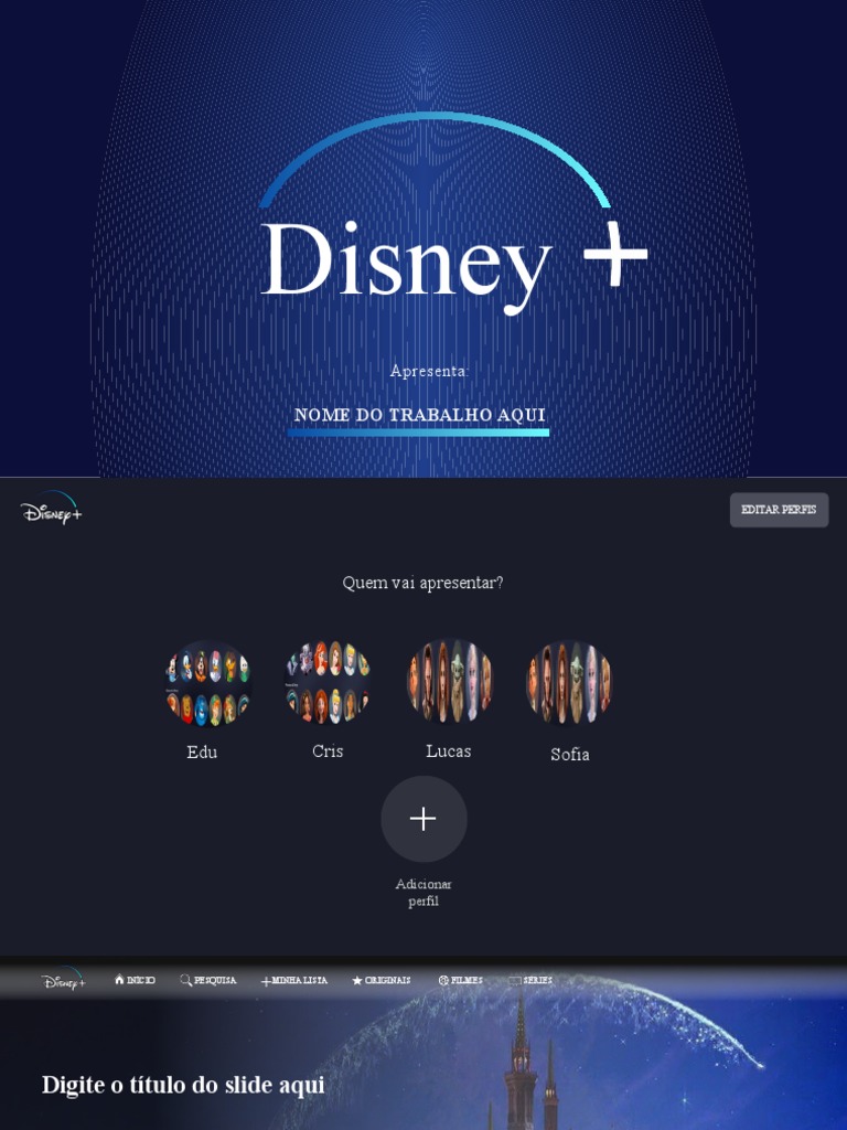 Modelo de apresentação da Disney: editor de perfis e slides | PDF