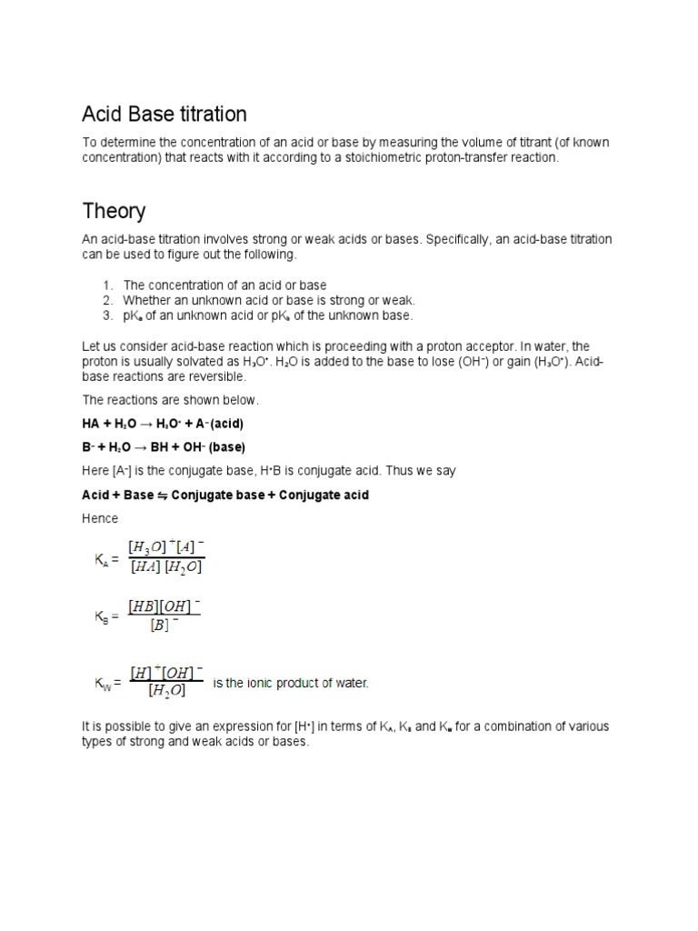 11-Acid-Base Titration | PDF | Chemistry | Titration