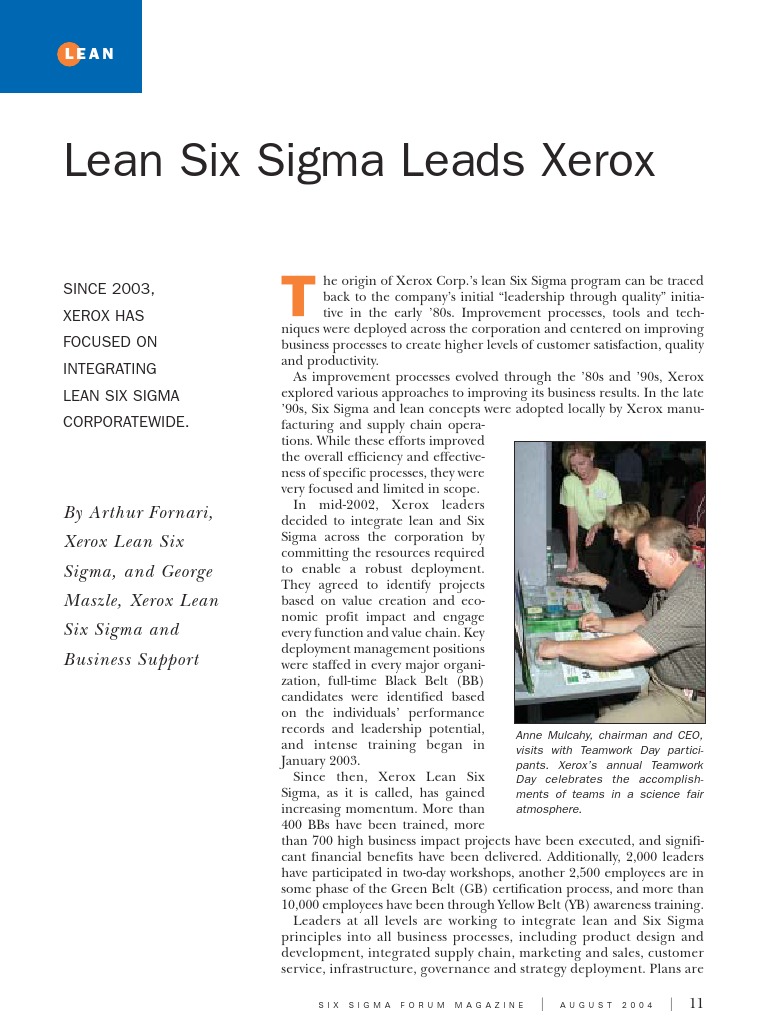 Xerox's Lean Six Sigma Journey | PDF | Six Sigma | Business Process