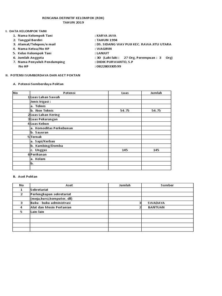 Blanko RDK Poktan | PDF