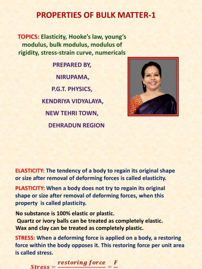 PROPERTIES OF BULK MATTER | PDF | Deformation (Engineering ...