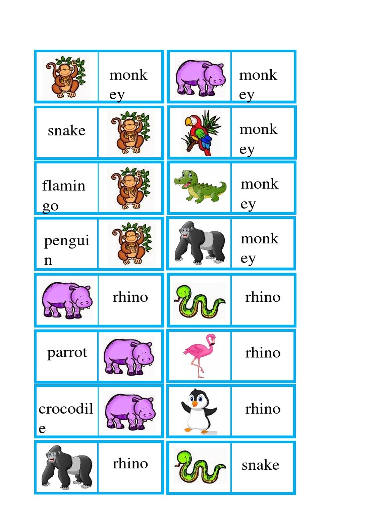 Domino Animales Zoo | PDF