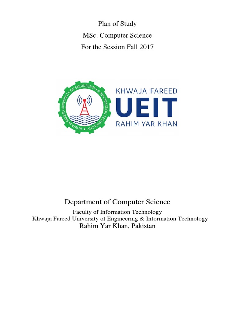 Plan of Study Msc. Computer Science For The Session Fall 2017 | PDF | Parsing | Relational Database