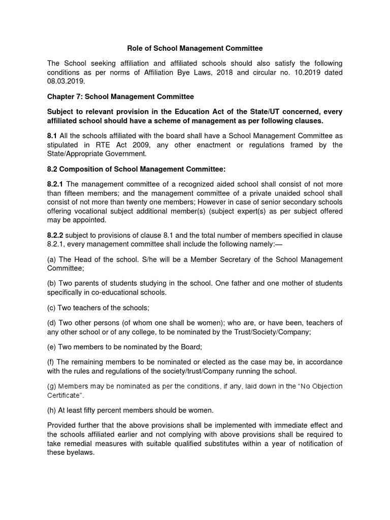 School Management Committee Roles | PDF | Justice | Crime & Violence