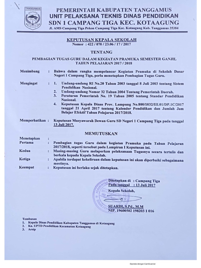 SK Pembina Pramuka | PDF