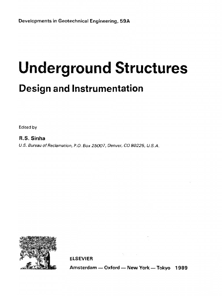 Underground Structures Design and Instrumentation | PDF