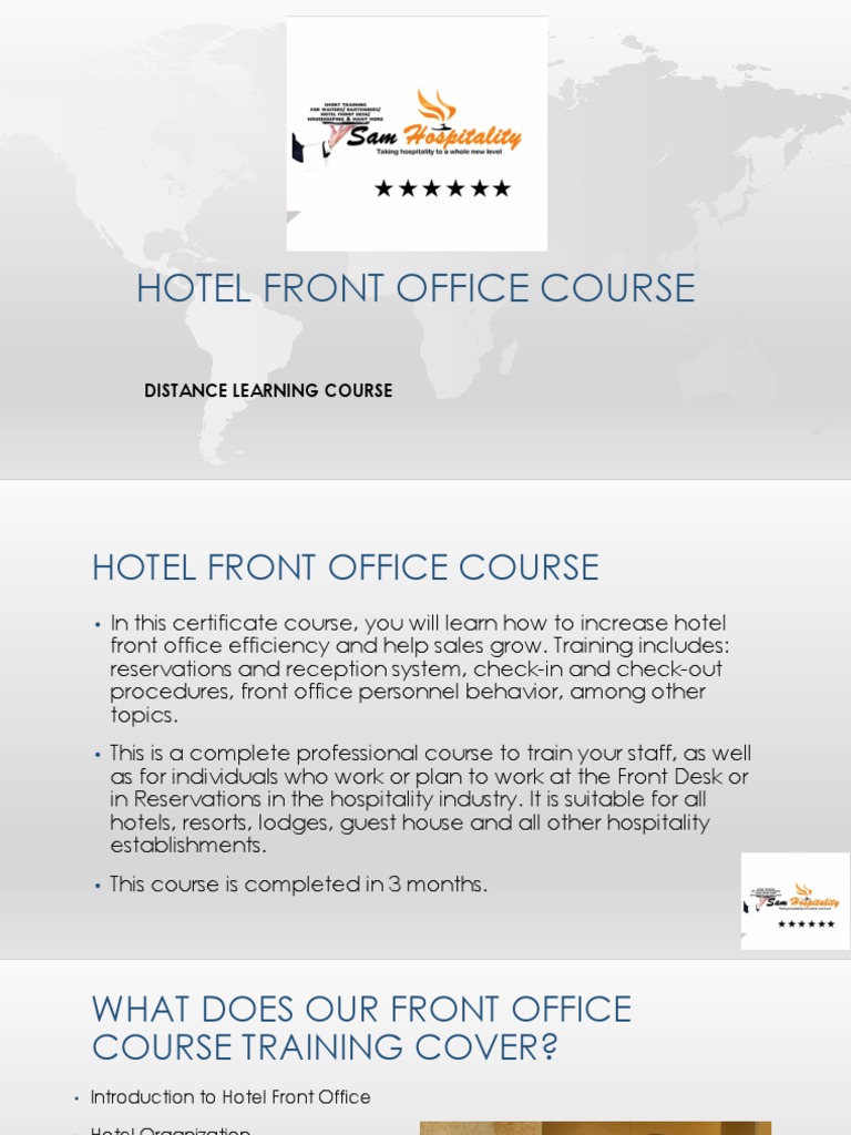 Hotel Front Office Training Course | PDF | Hotel