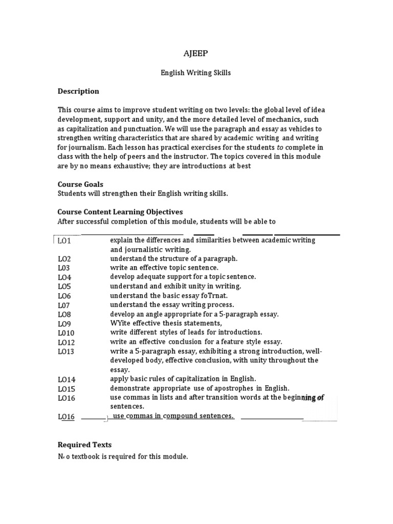 Enhance Your English Writing Skills | PDF | Essays | Dieting