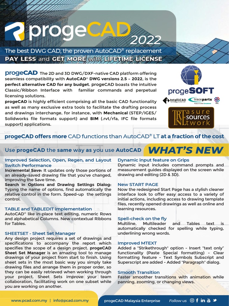 TRN-progeCAD2022 Brochure EN STD | PDF | Auto Cad | 3 D Computer Graphics