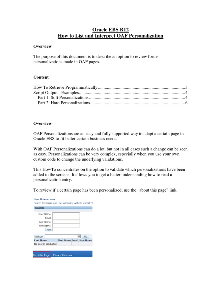 Oracle EBS OAF Personalization Guide | PDF | Oracle Database | Computer ...