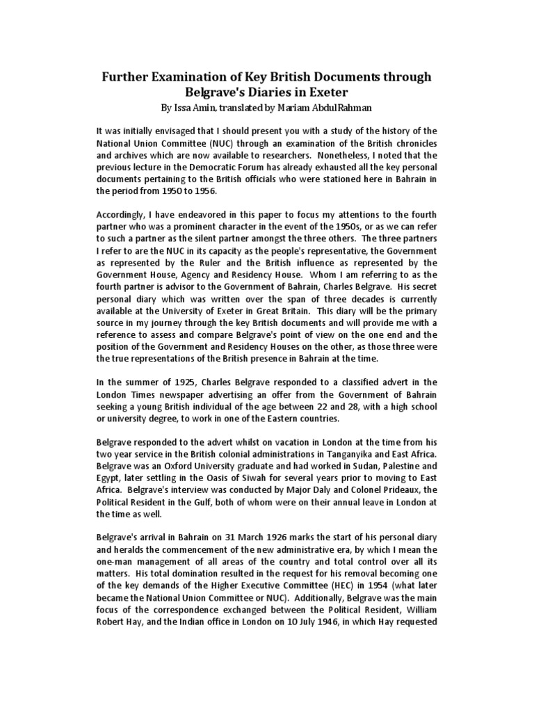 Bahrain: Key British Documents | Download Free PDF | Bahrain ...