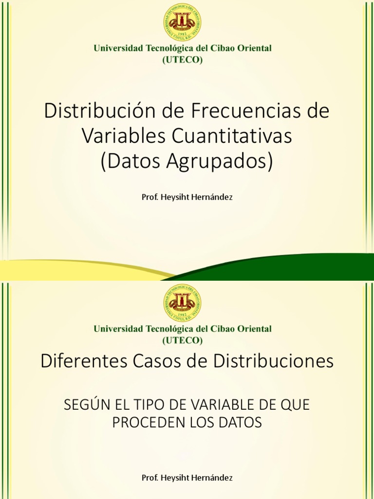 Distribuciones de Frecuencias para Variables Cuantitativas (Datos Agrupados) | PDF | Histograma ...