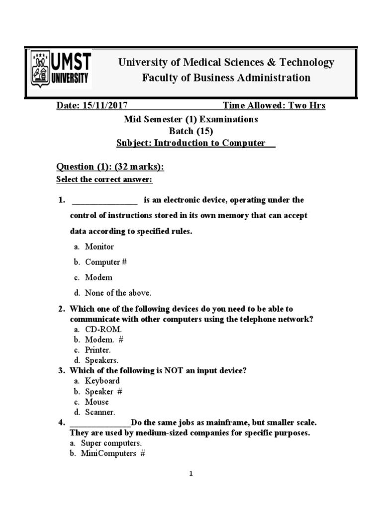 Business Computer Exam | PDF | Personal Computers | Operating System