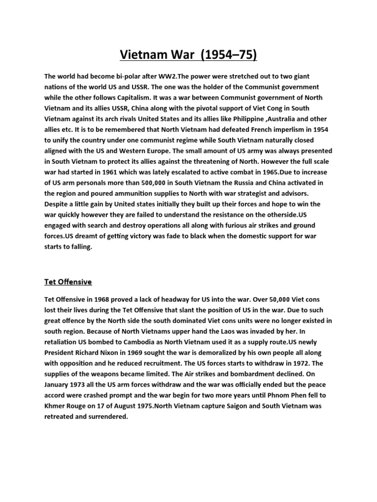 Vietnam War (1954-75) : Tet Offensive | PDF | Vietnam War | Vietnam