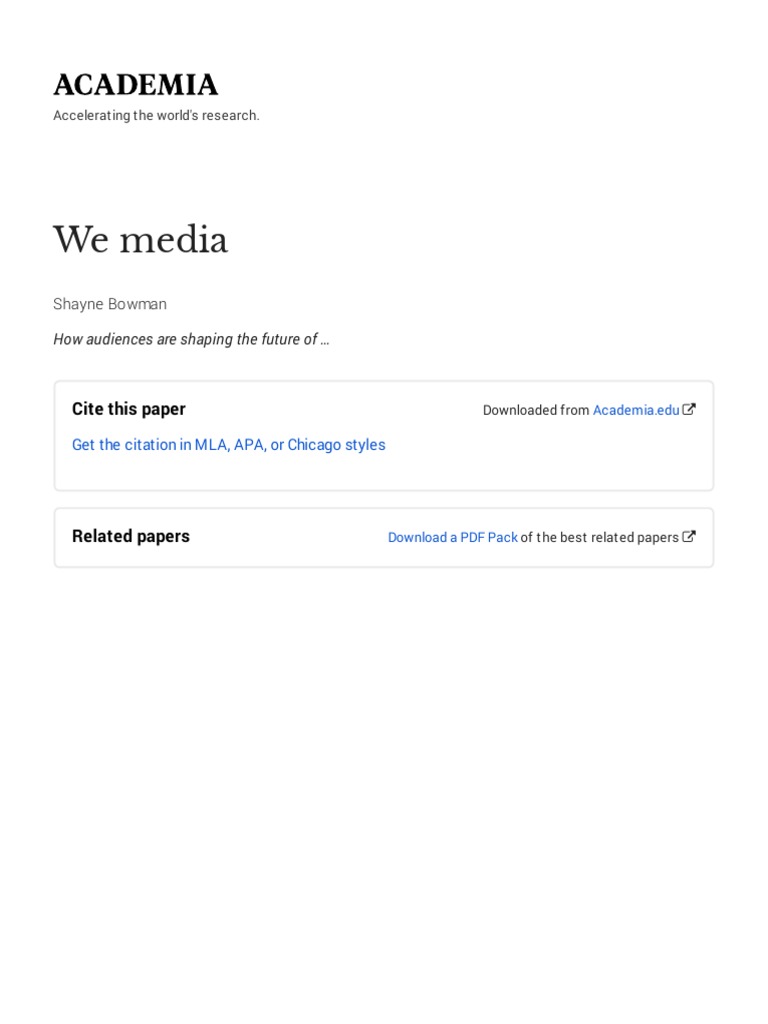 We Media With Cover Page v2 | PDF | Journalism | News