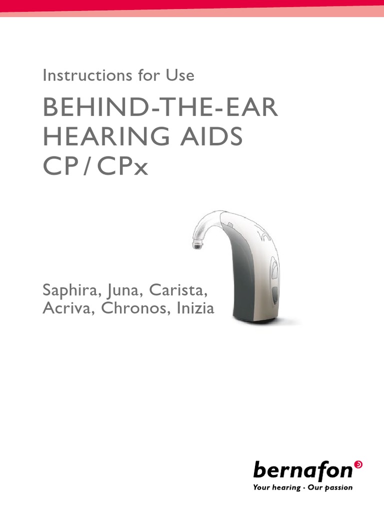 Behind-The-Ear Hearing Aids CP / CPX: Instructions For Use | PDF ...
