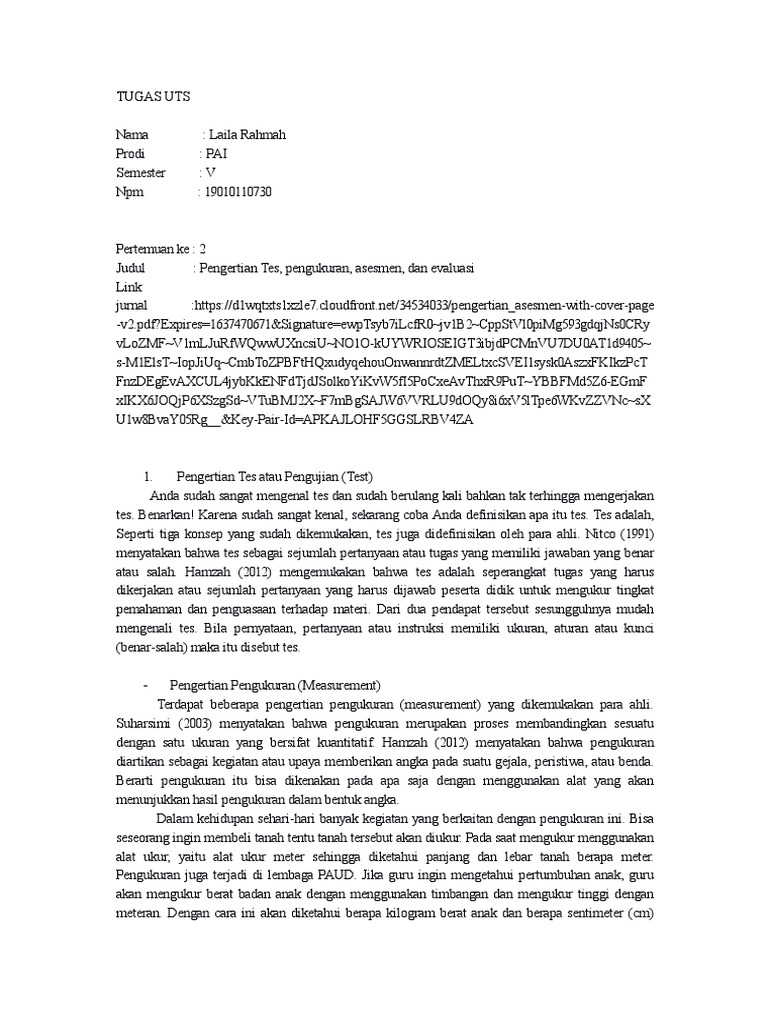 TUGAS UTS Evaluasi Pendidikan | PDF