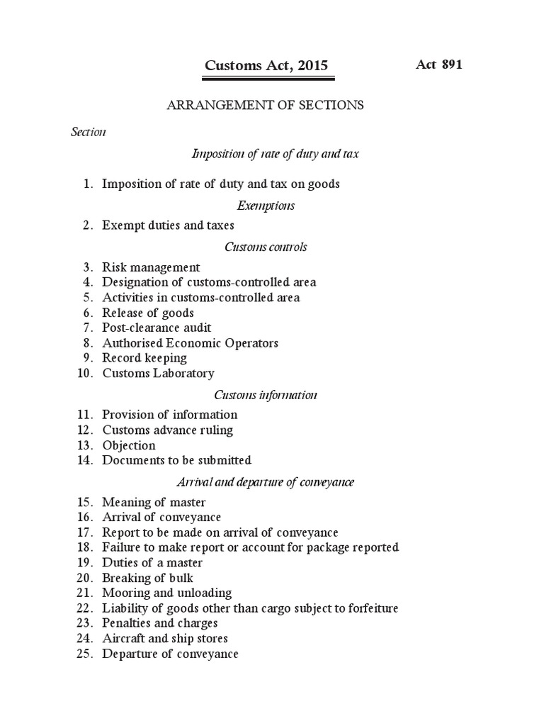 Customs Act Overview, 2015 | PDF | Customs | Audit