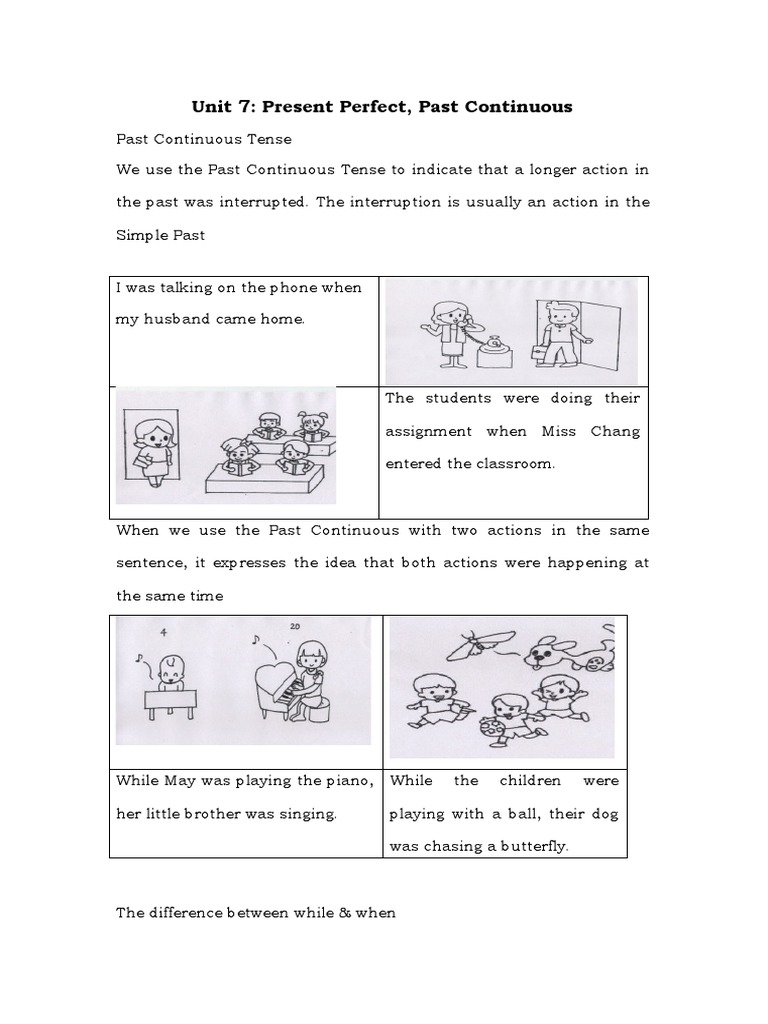 Past Continuous and Present Perfect Guide | PDF