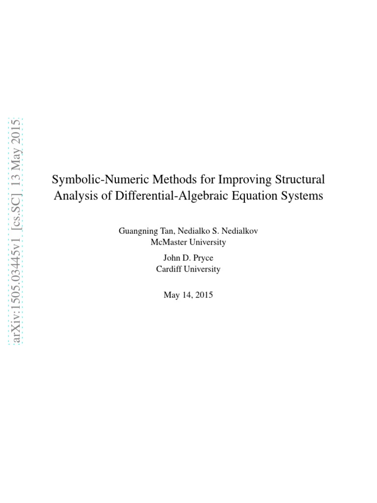 Symbolic-Numeric Methods For Improving Structural Analysis of Differential-Algebraic Equation ...