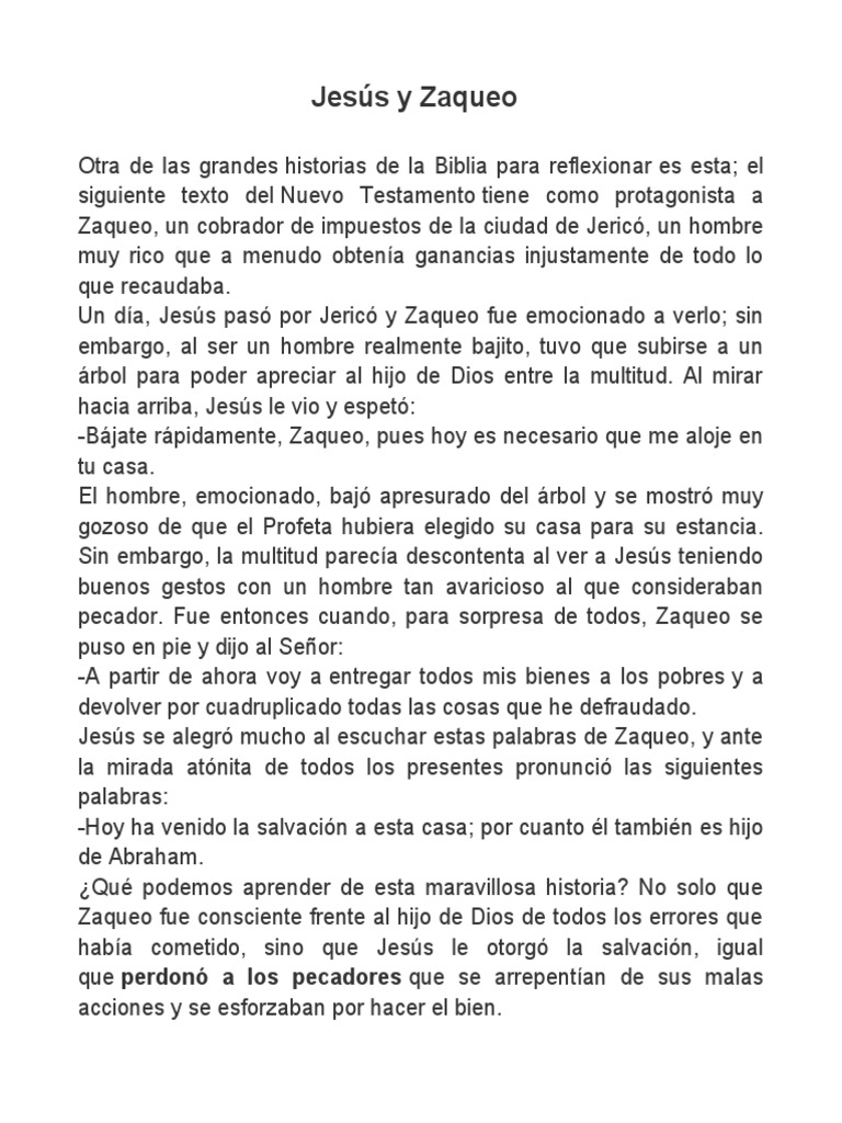 Jesús y Zaqueo | PDF
