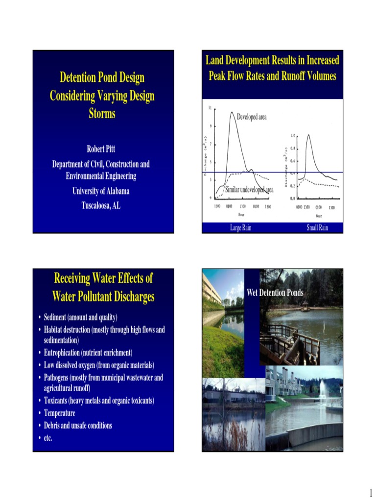 Detention Pond Design and Analysis Guide | PDF | Discharge (Hydrology ...