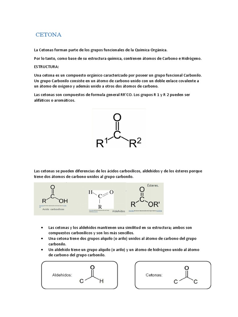 Propiedades y Usos de las Cetonas | PDF | Cetona | Compuestos orgánicos
