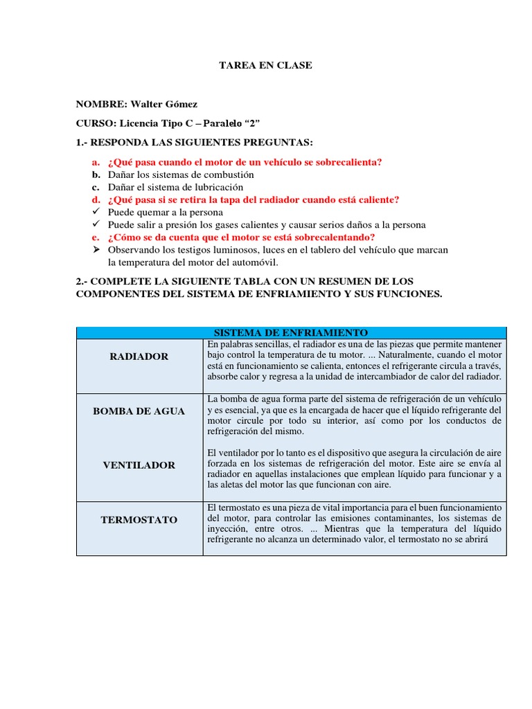 Sistema de Enfriamiento del Motor | PDF | Hogar, jardinería y bricolaje ...