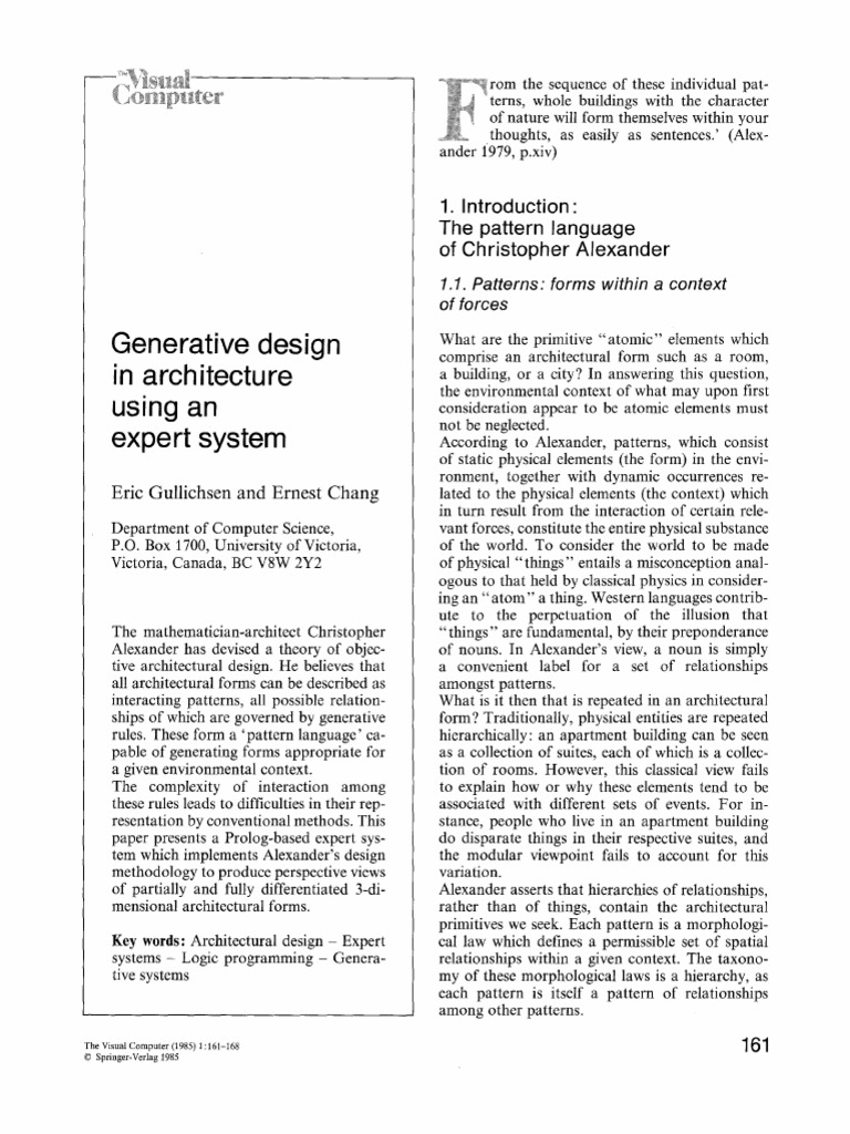 Generative Design in Architecture Using An Expert System: The Pattern ...