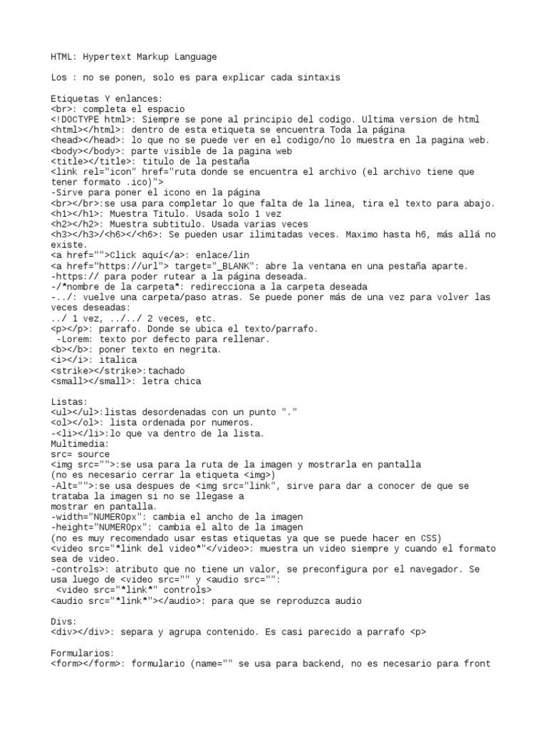 HTML Sintaxis | PDF | HTML | Internet