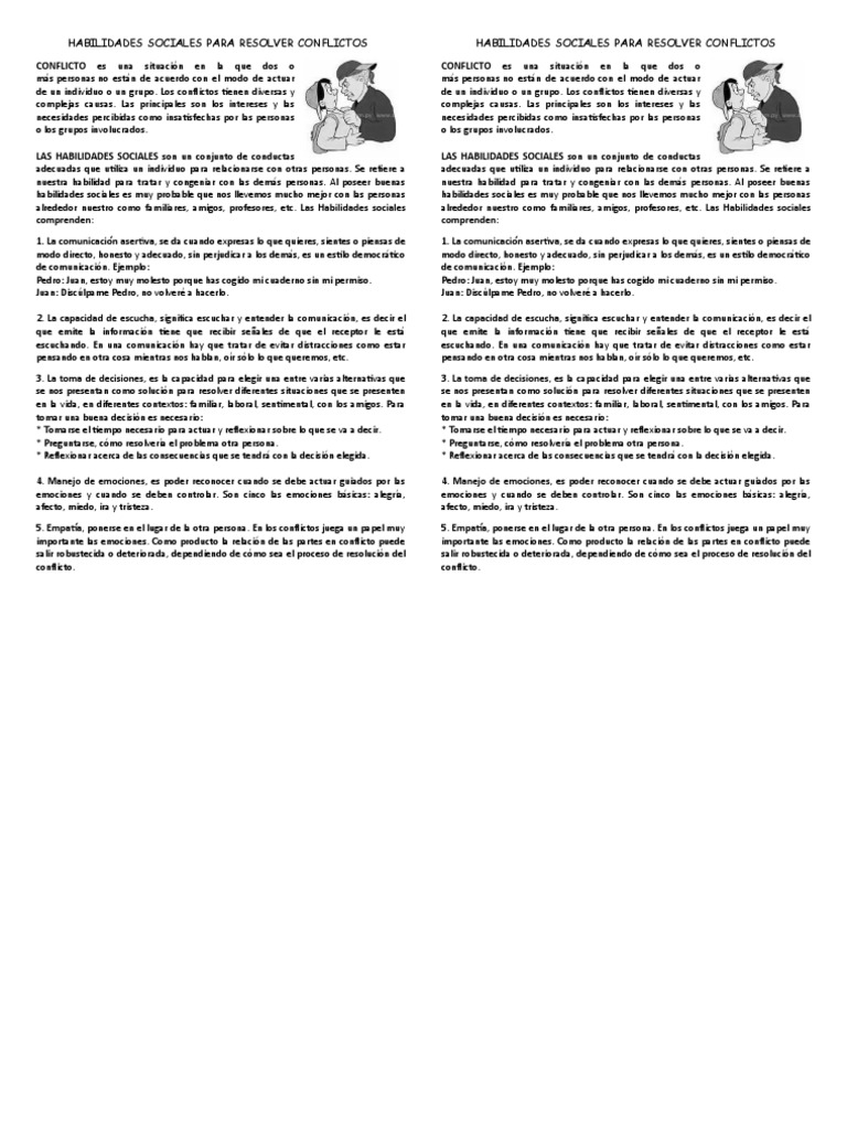 Habilidades Sociales para Resolver Conflictos | Descargar gratis PDF | Las emociones ...