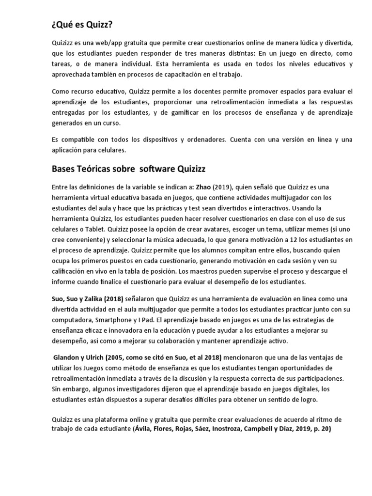 Qué Es Quizz | PDF | Cuestionario | Aprendizaje