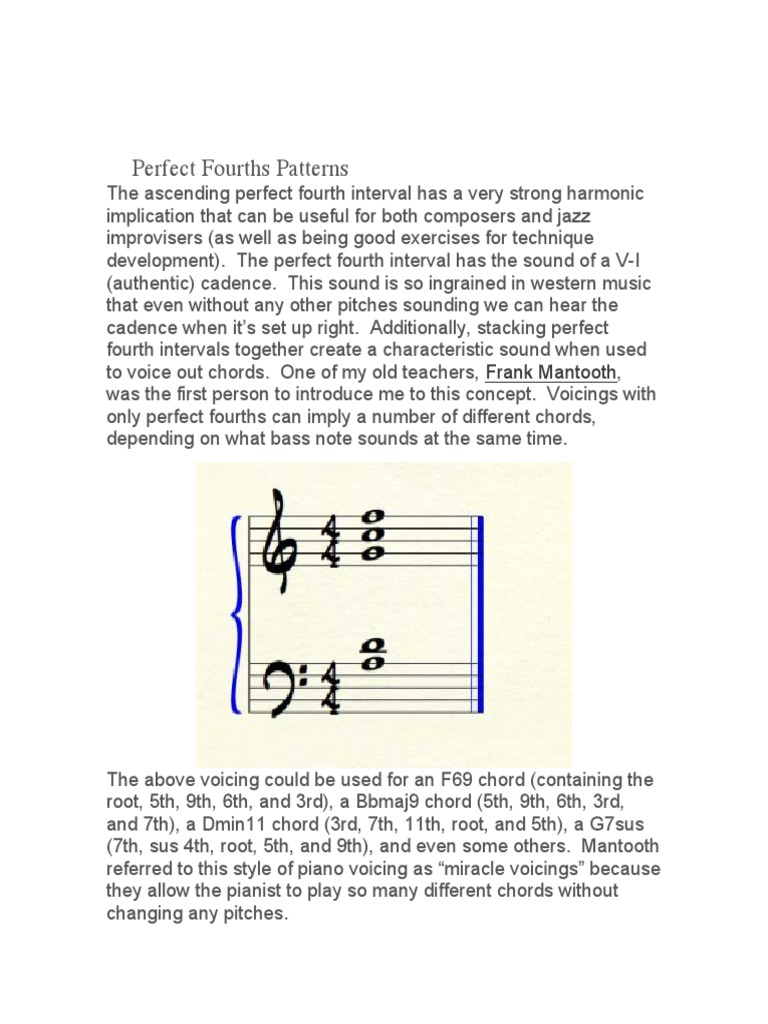 Perfect Fourths Patterns | PDF | Chord (Music) | Interval (Music)