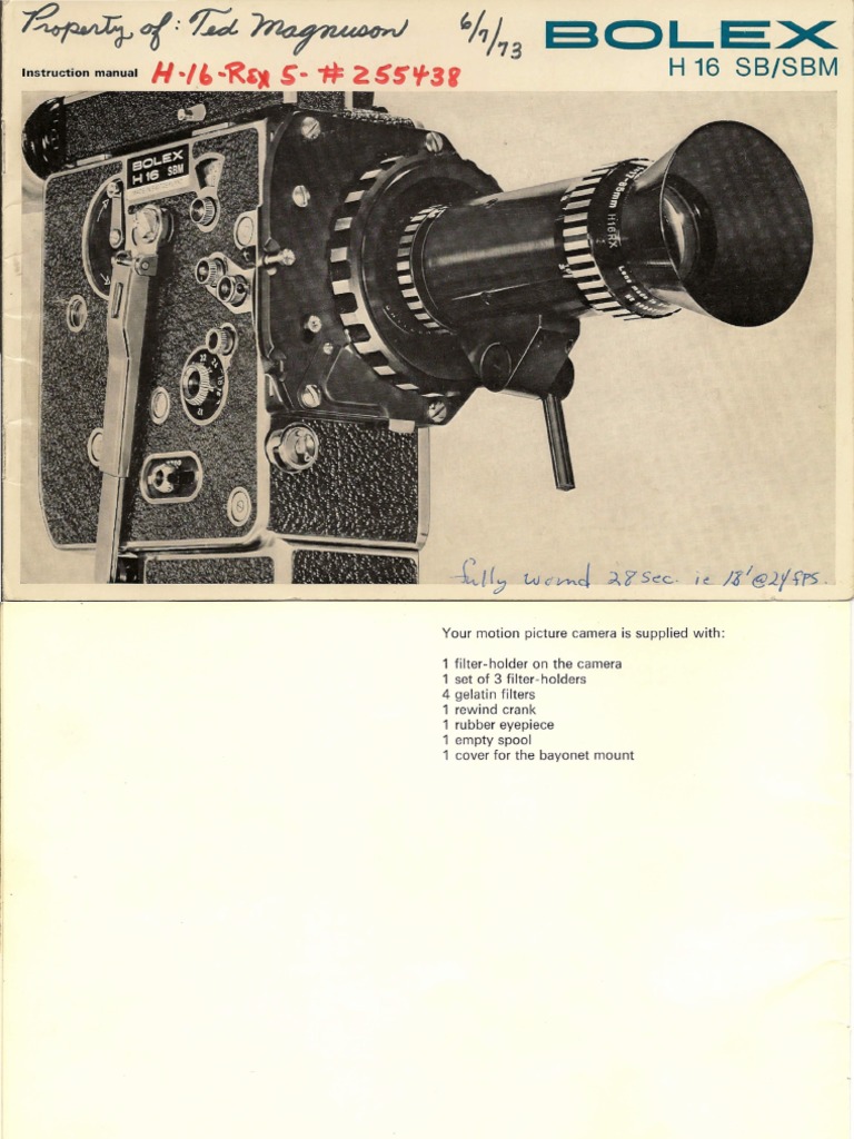 Bolex h16 SB and SBM | PDF | Camera Lens | Camera